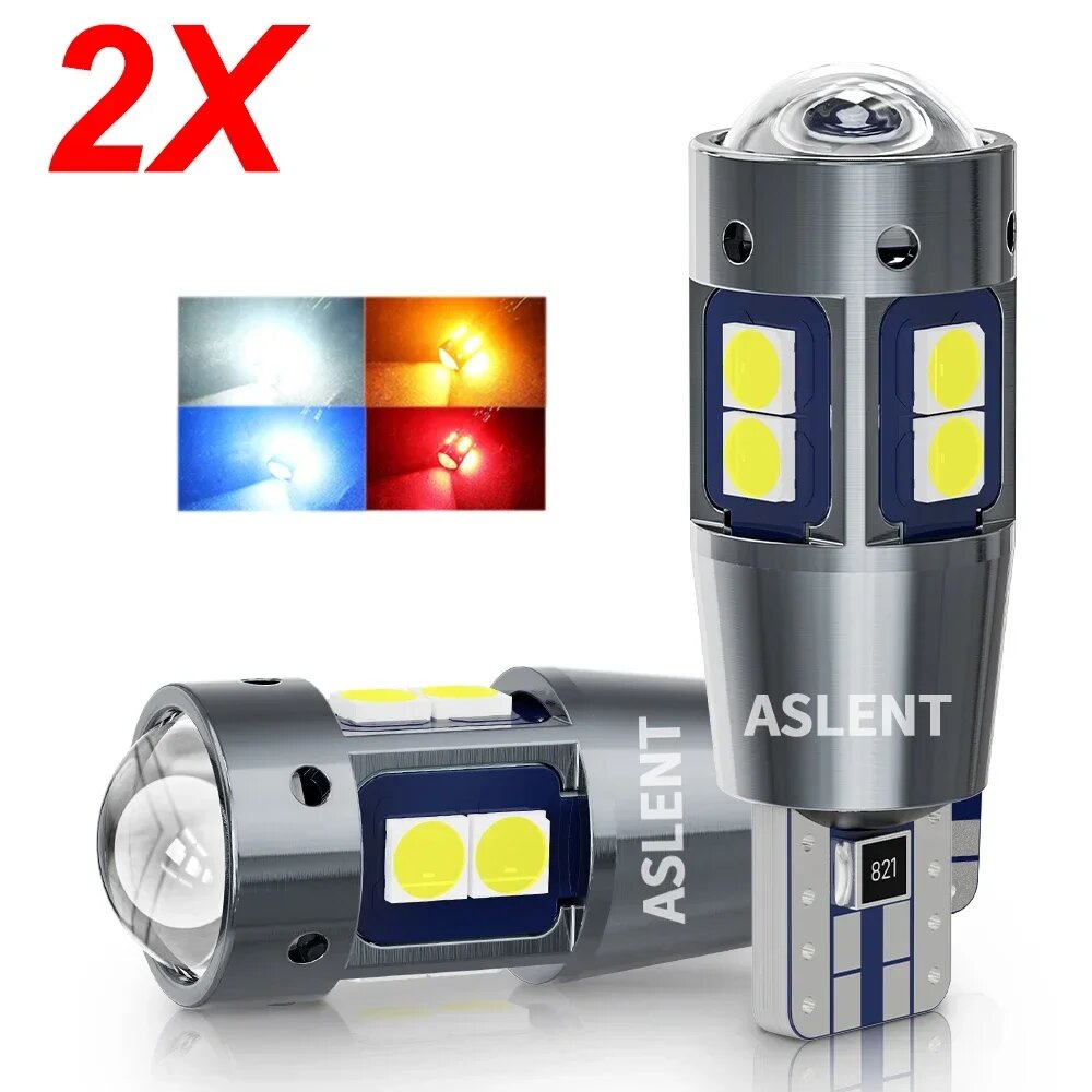 2 шт, высокое качество T10 W5W 168 192 светодиодный задний фонарь 3030 10smd 12 В, авто лампа CANBUS без ошибок, автомобильный габаритный фонарь, стояночная лампа 6000K ASLENT Красный