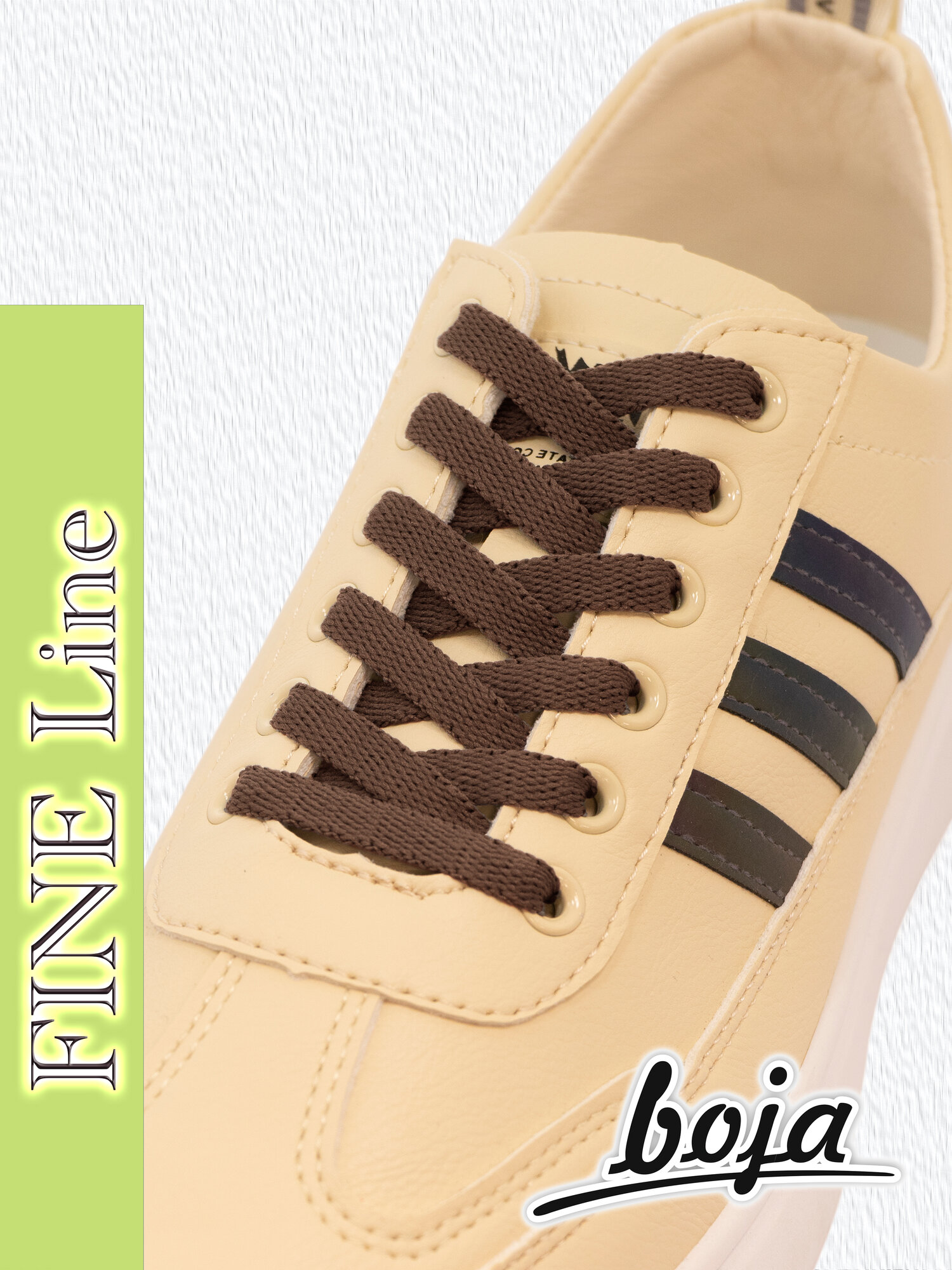 Шнурки для обуви BOJA (FINE), плоские, 100 см, коричневые темные, для кроссовок, НЕ эластичные, НЕ резиновые, без фиксаторов