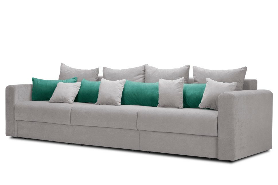 Диван MF-SOFA MAX, прямой, серый, с ящиком для белья, 340x90x118см