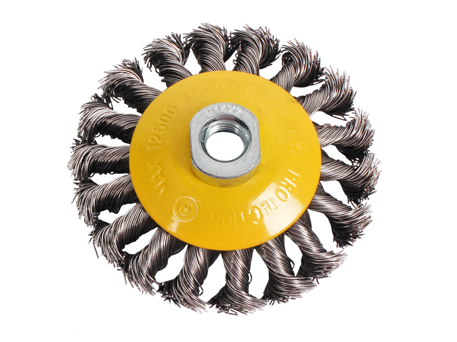 Щетка для УШМ эврика 100 мм М14 стальная (тарель)