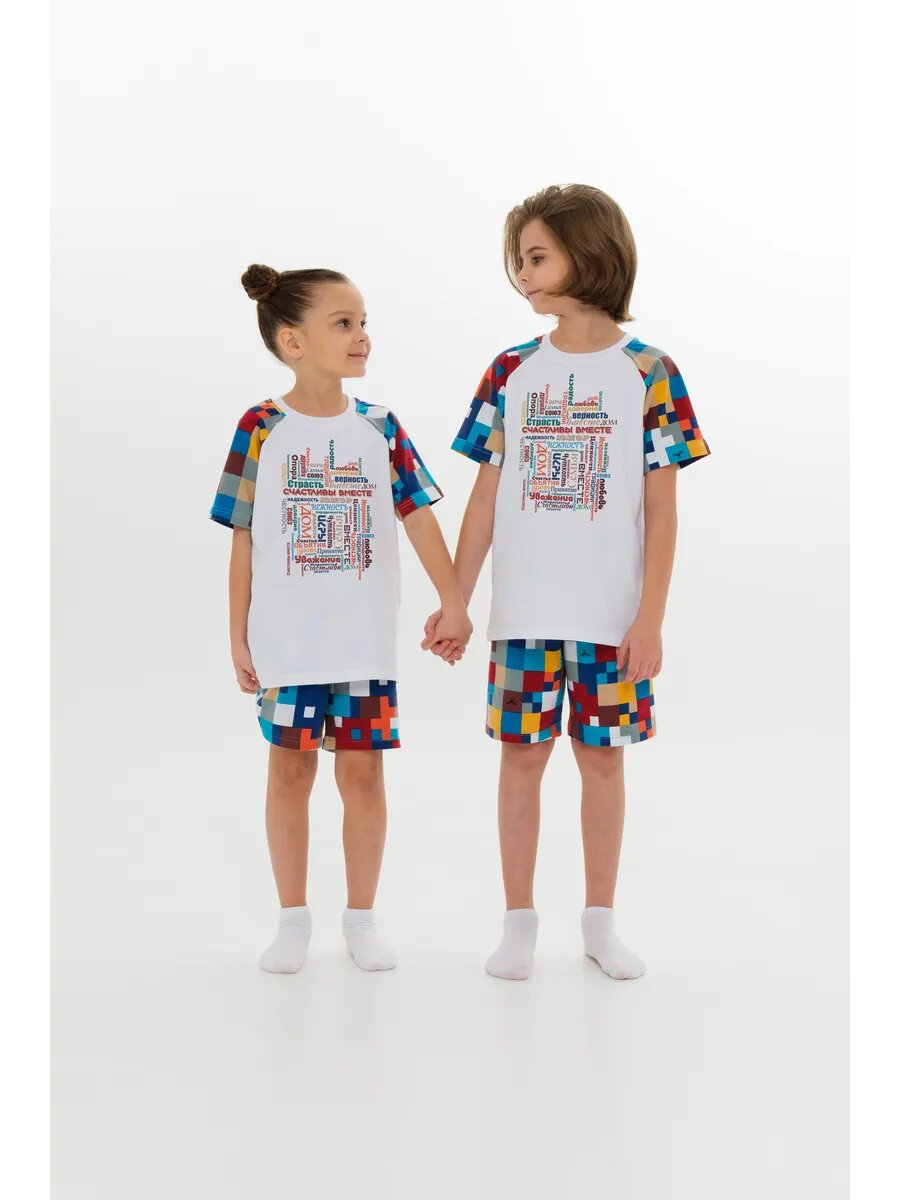Детская пижама с шортами тетрис "СВ " 140-146
