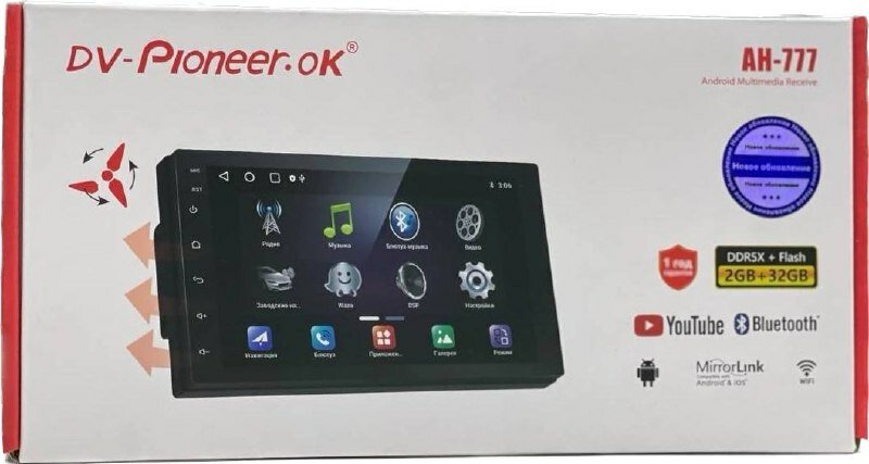 Магнитола для автомобиля Pioneer. OK AH-777 Android, 2 din, 7 дюймов. Автомагнитола WIFI, Bluetooth, GPS-навигация 2/32