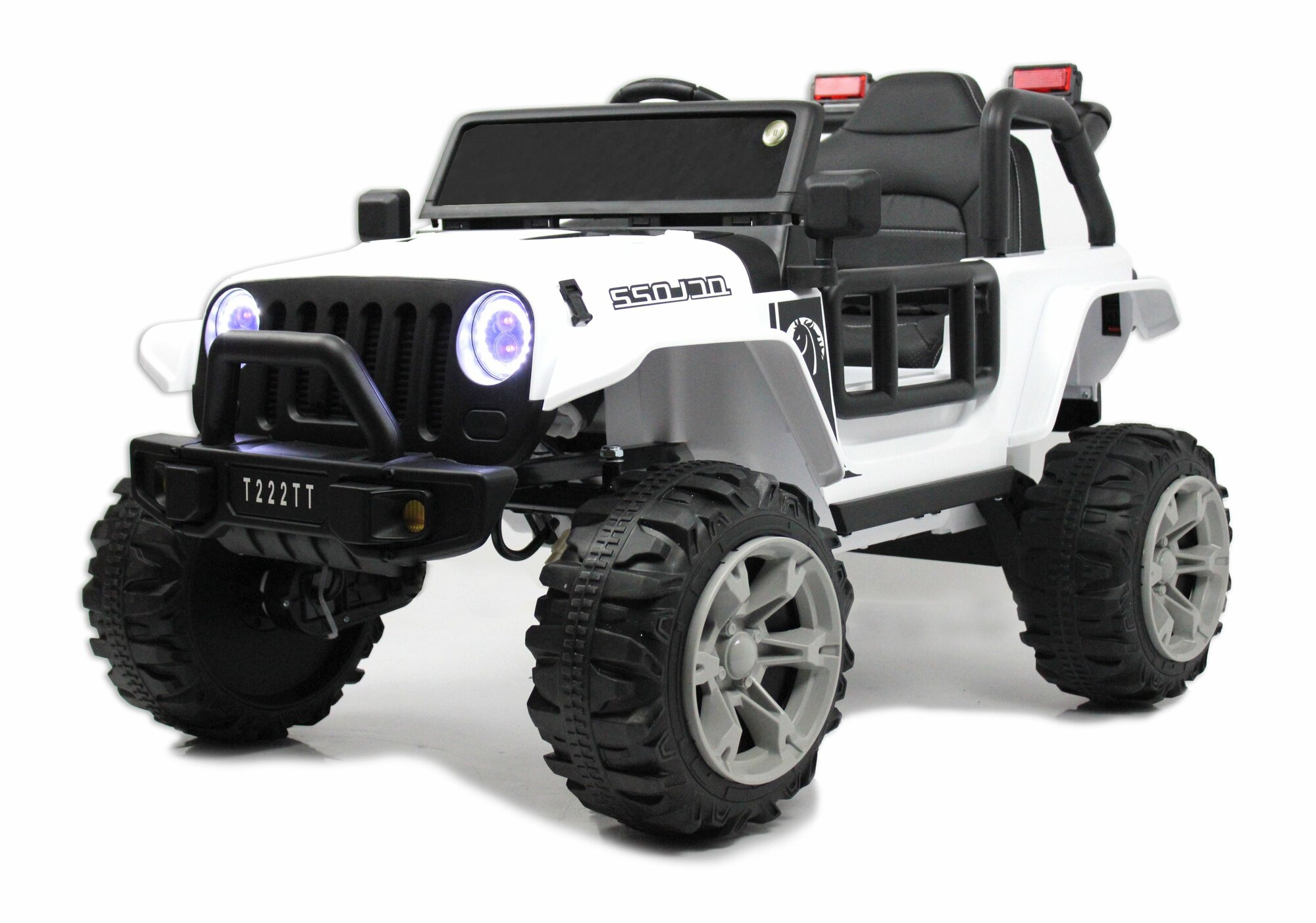Детский электромобиль RiverToys T222TT 4WD с дистанционным управлением, полноприводный белый