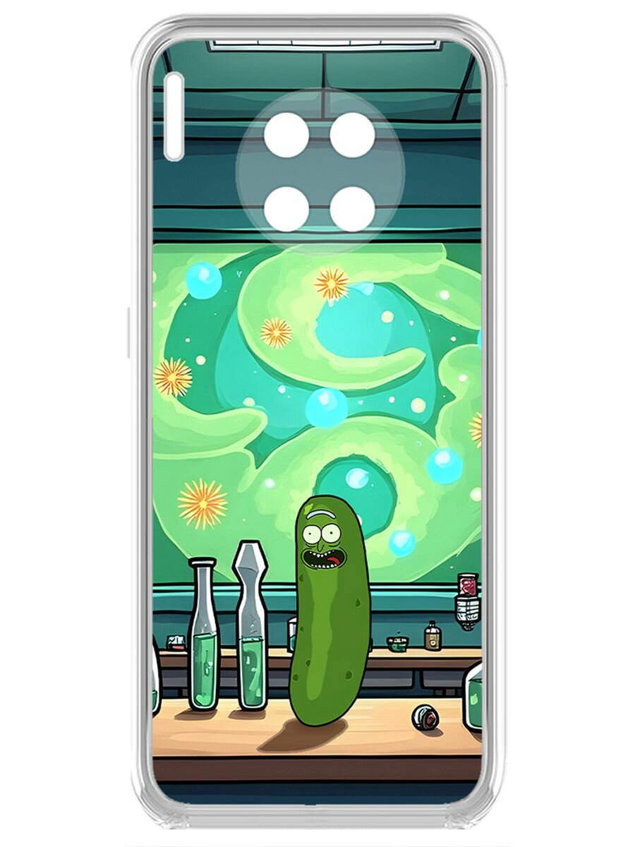 Чехол-накладка Krutoff Clear Case Огурчик Рик для Huawei Mate 30