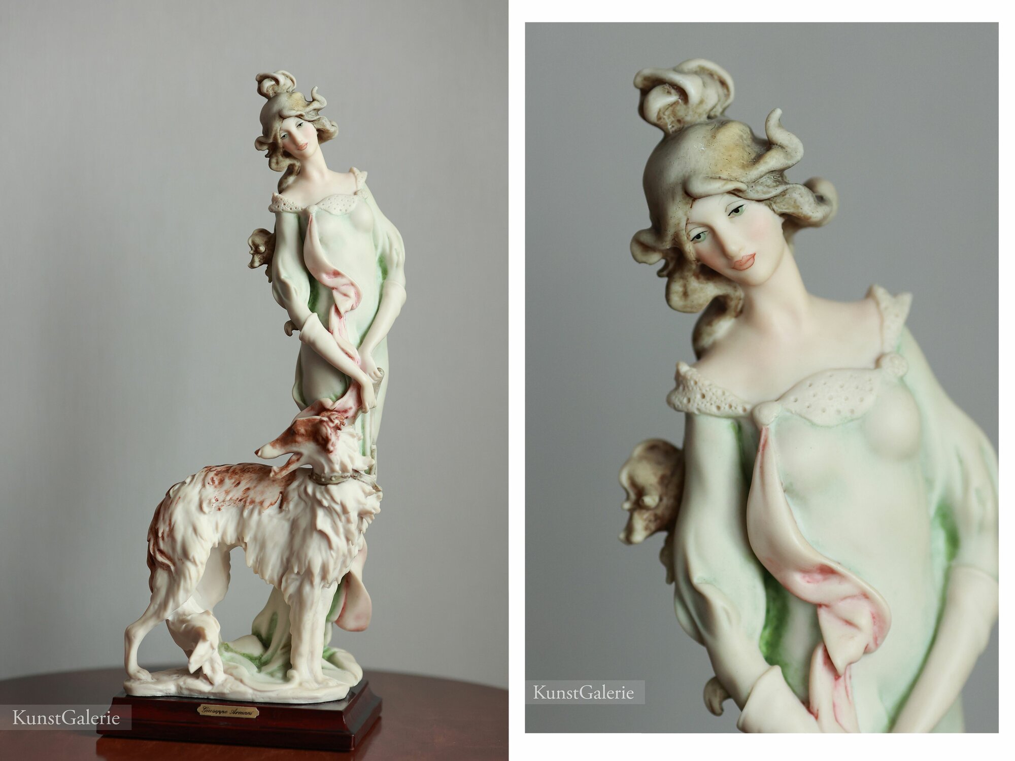 "Богиня с борзой" статуэтка Джузеппе Армани Флоренс Каподимонте - Made in Italy - Giuseppe Armani Florence Capodimonte