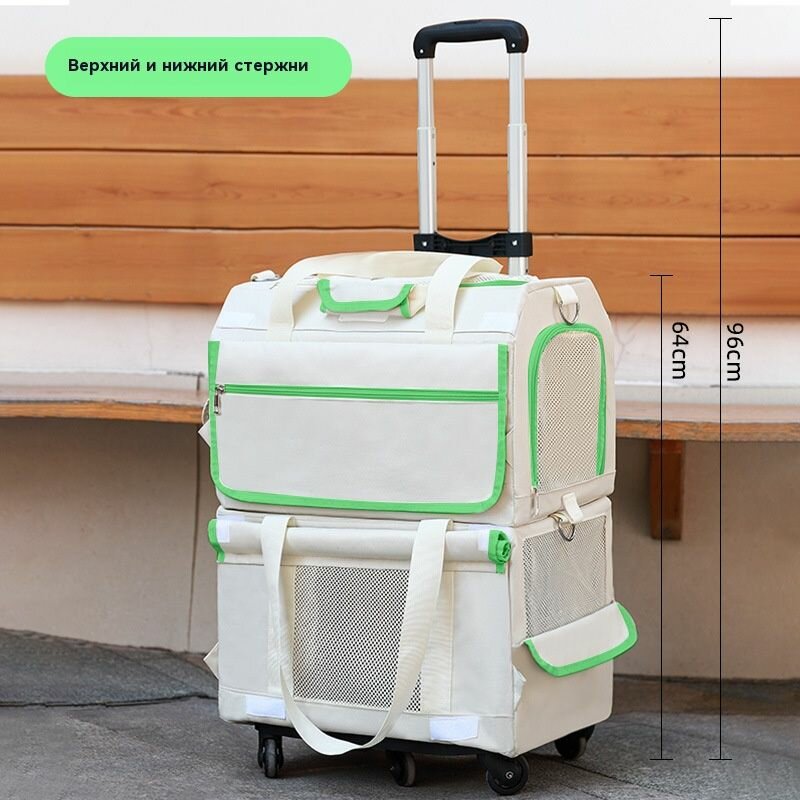 Двойной Сумка переноска на колесах для кошек и собак/Рюкзак-переноска на колесиках для животных