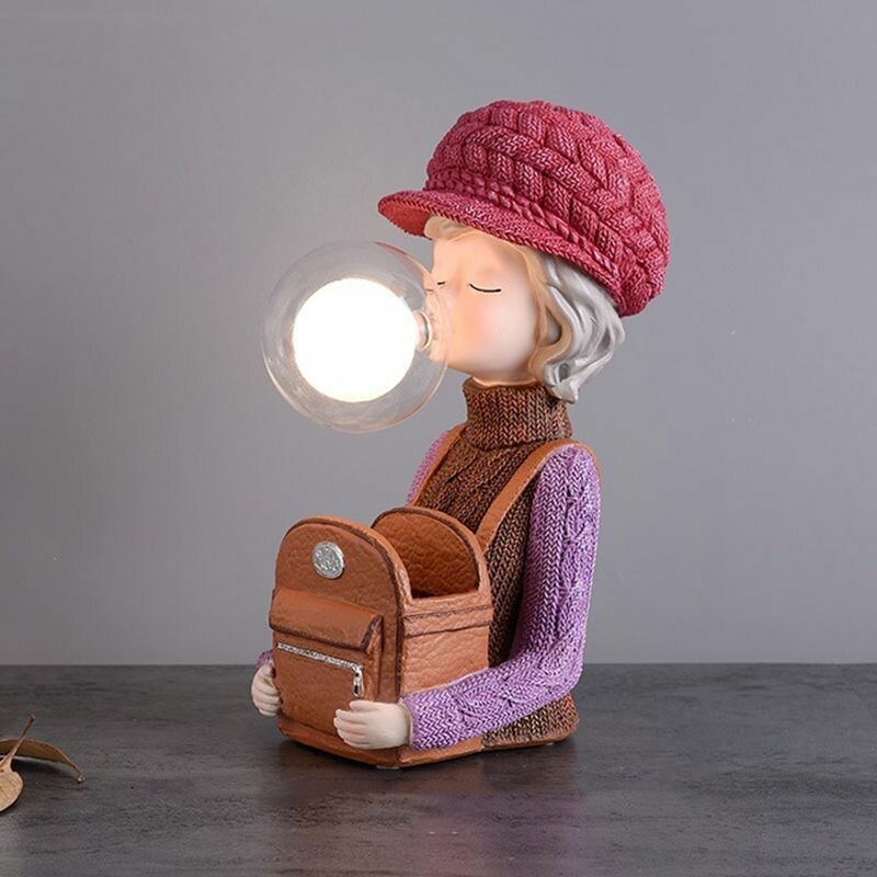 Лампа настольная "Девочка с портфелем", Дизайнерский светильник в современном стиле, G4