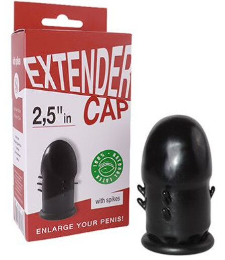 Насадка удлинитель Sitabella с усиками черного цвета длина 6 см диаметр 3,5 см из латекса