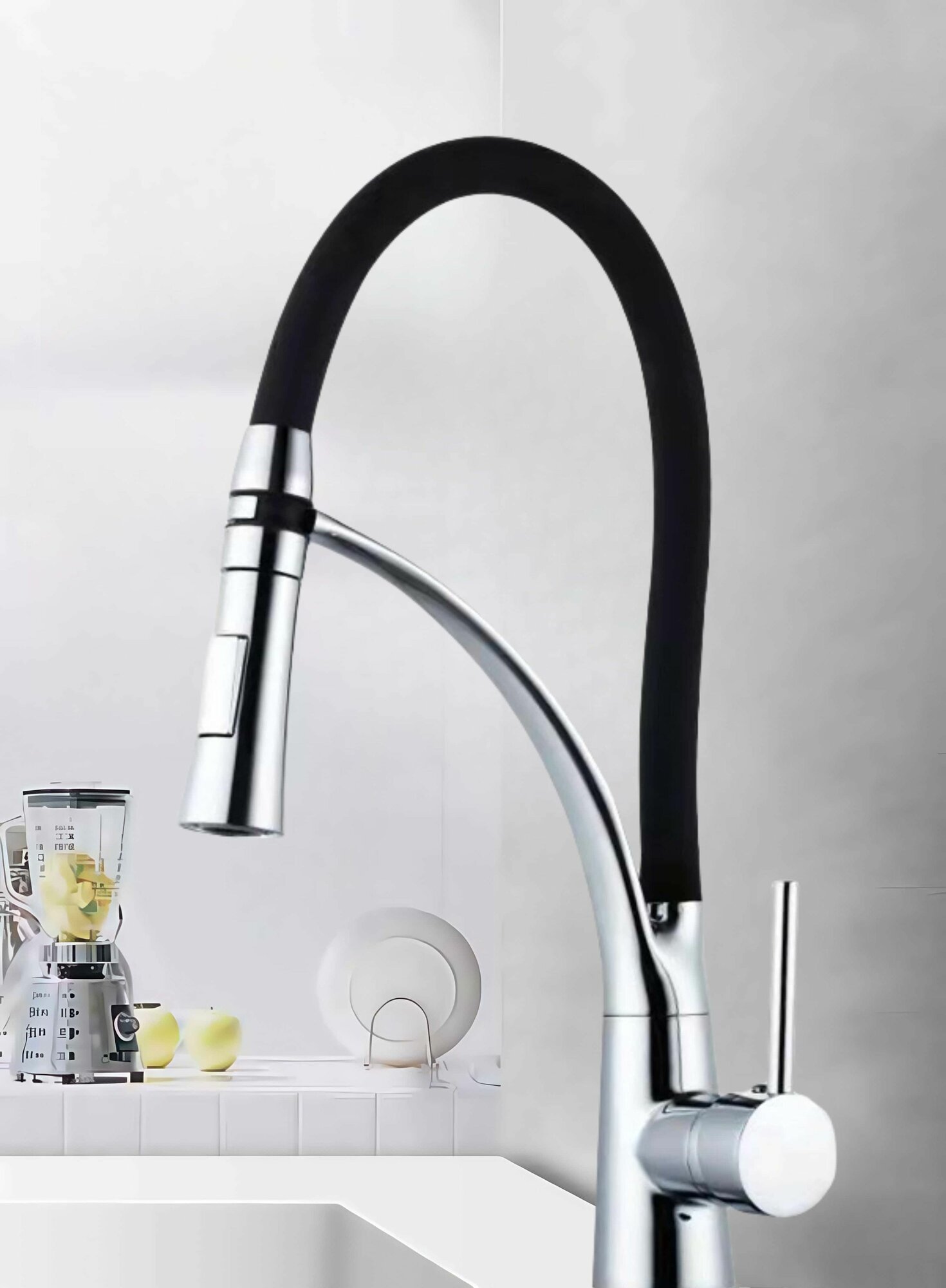 Смеситель для кухни с гибким изливом IKEA, хром, ручка-стик, латунь, экологичный силикон, Гарантия 10 лет, Германия