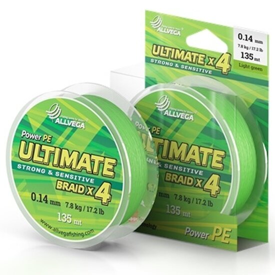 Леска плетеная ALLVEGA "Ultimate" 135м, 0,28мм (19,8кг) ( светло-зелёный)