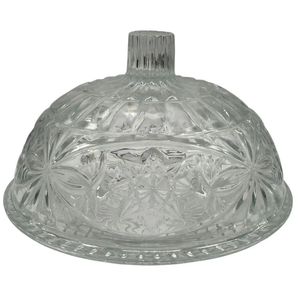 Масленка "Ностальгия", круглая, 15 см, стекло, 1970-1980 гг, СССР