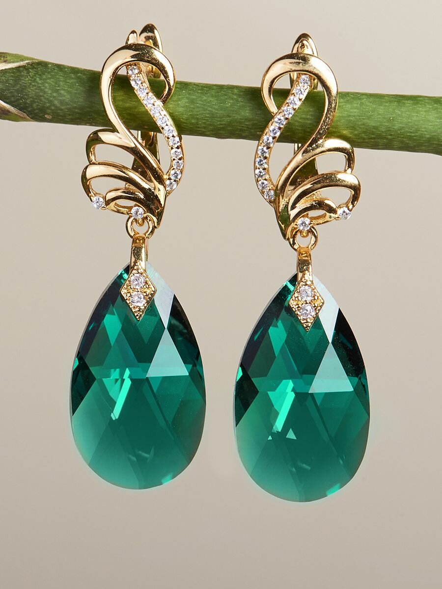 Серьги, кристаллы Swarovski, кристалл, стекло