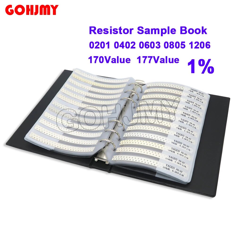 Книга образцов резисторов GOHJMY 1206 4250PC 170Value 1%