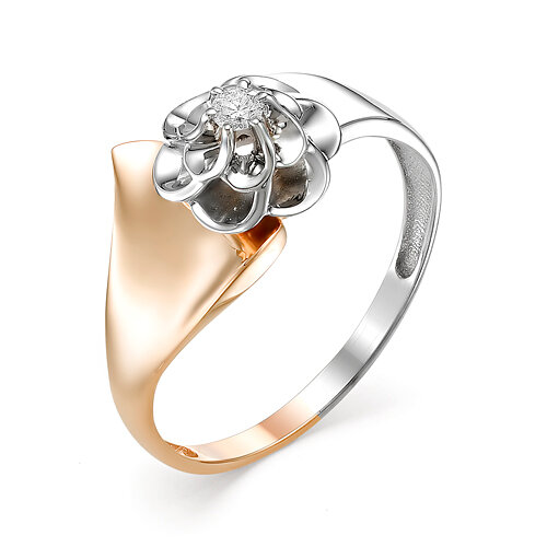 Кольцо, красное золото, 585 проба, бриллиант