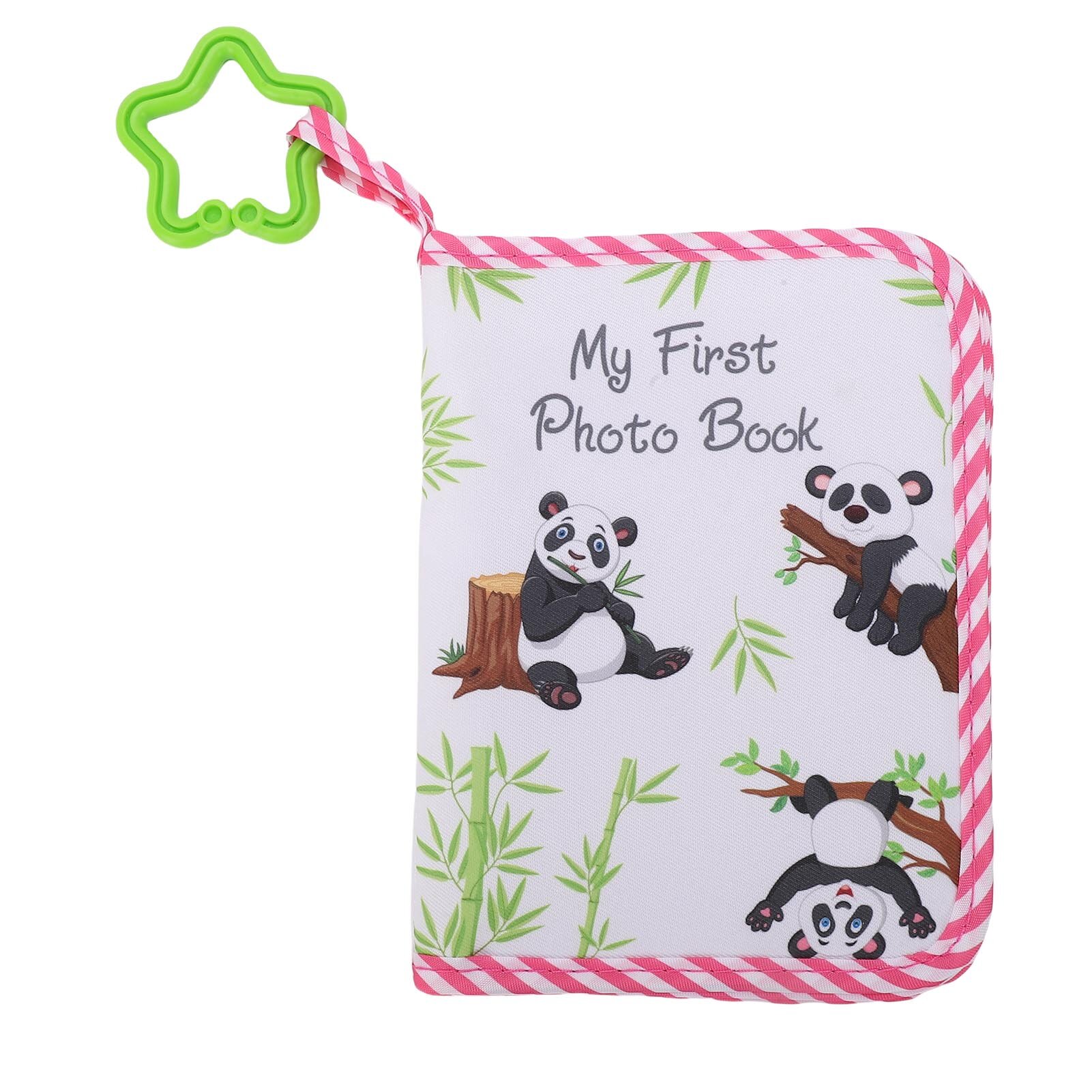 Детская моя первая фотокнига на память, фотокнига из мягкой ткани с защитным зеркалом для новорожденных, крещение, розовая панда, 7,1 х 5,5 дюйма