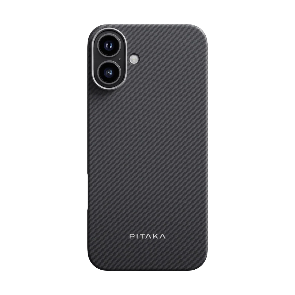 Чехол Pitaka "Ultra-Slim Black", для iPhone 16 Plus, матовый, ударопрочный, чёрный