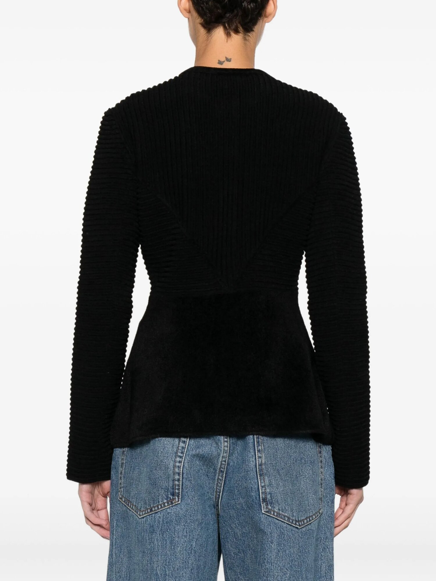 Куртка EMPORIO ARMANI Buttoned textured jacket, размер 48, черный — фото 1