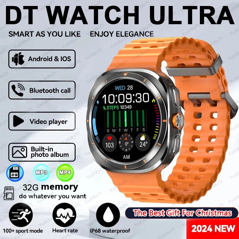 2025 New DT Watch 7 Ultra 32GB Memory Video GPS NFC 47mm AMOLED Smart Watch Men Fitness Sports Tracker Health Smartwatches Women