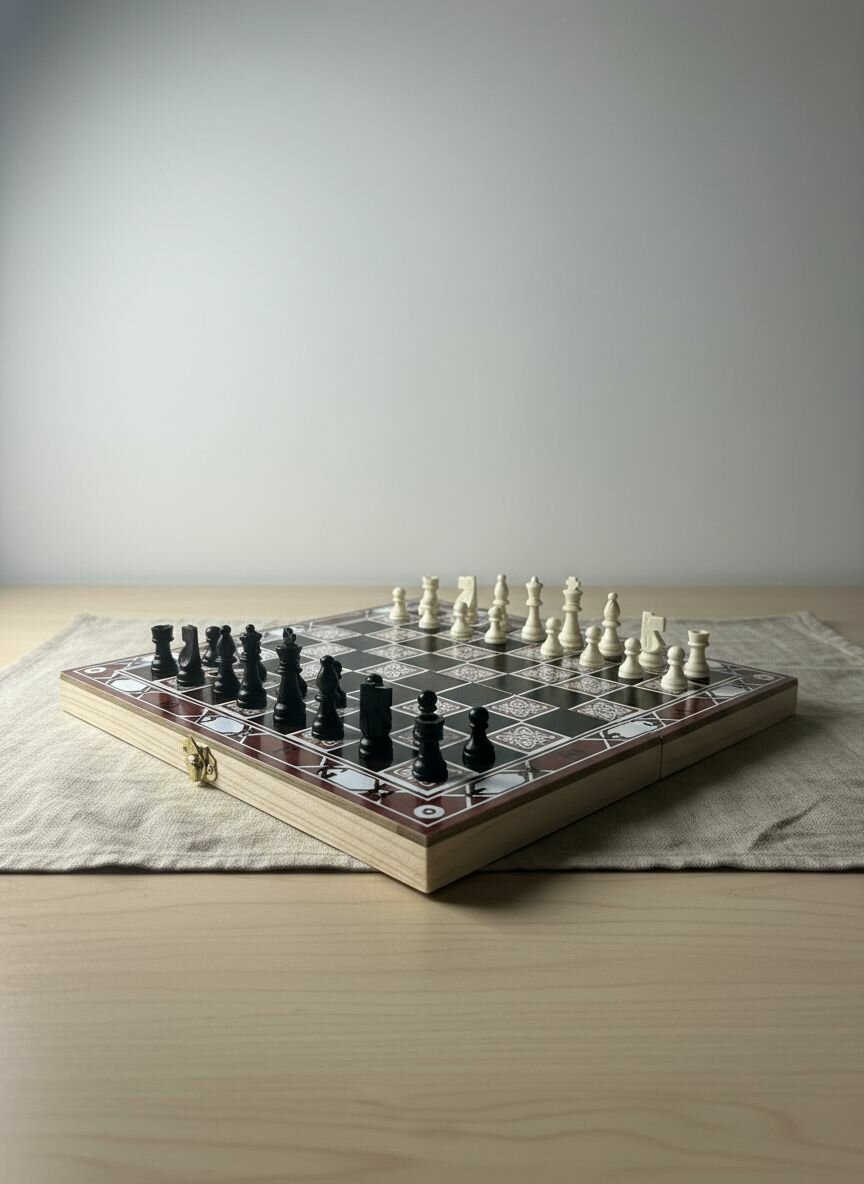 Шахматы нарды шашки 3 в 1 Кировские Chess 24X24CM
