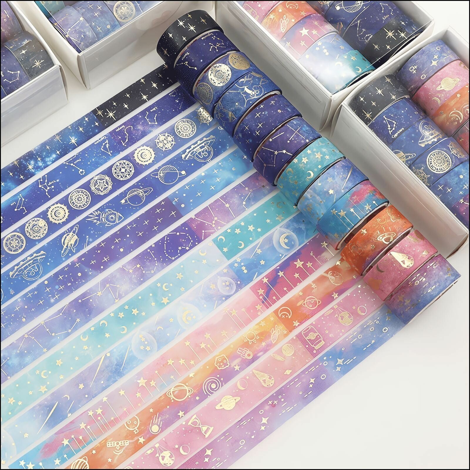 Цветная клейкая лента для скрапбукинга, декоративных скотчей washi tape