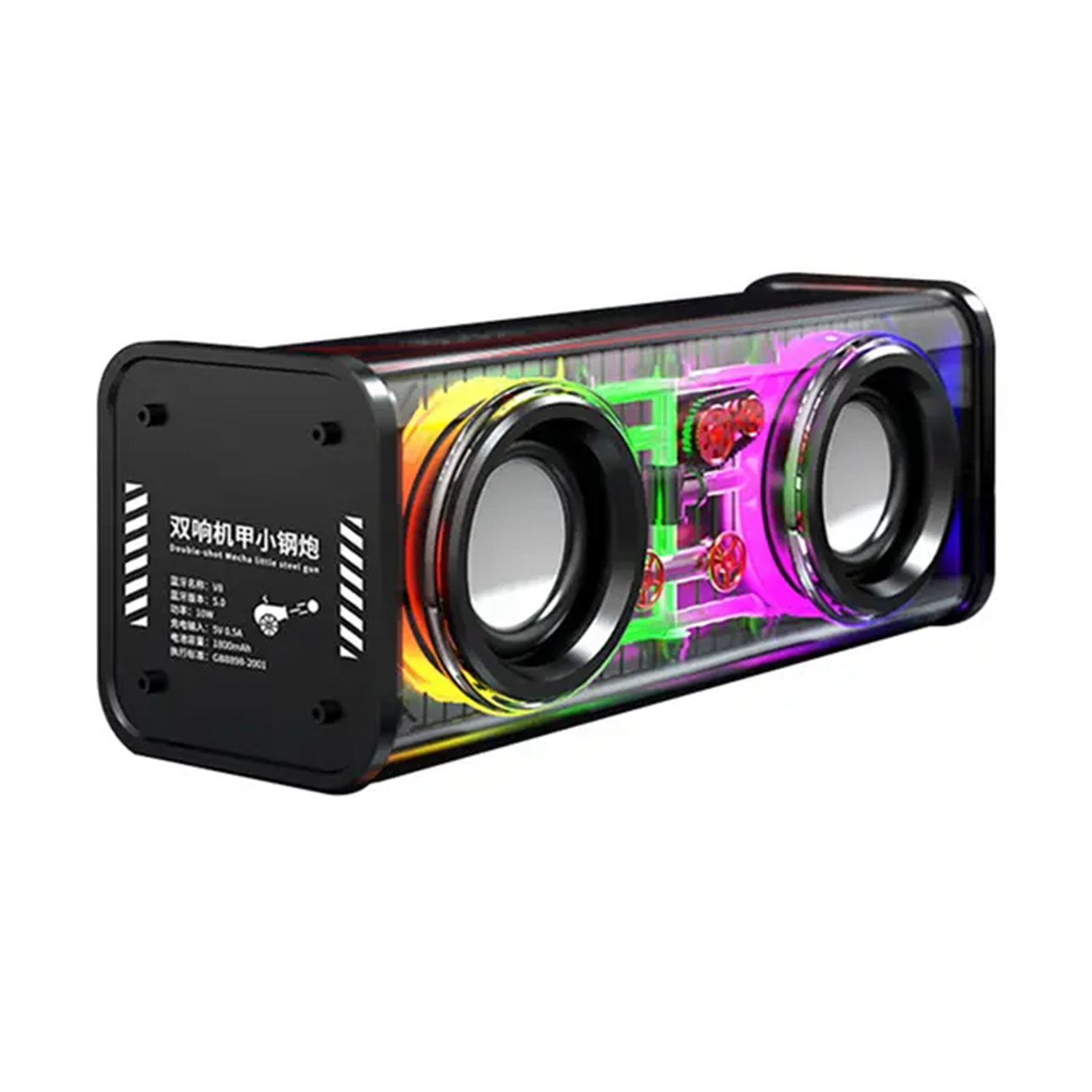 Портативная Bluetooth колонка V8, беспроводная, прозрачная с RGB подсветкой,10 Вт.