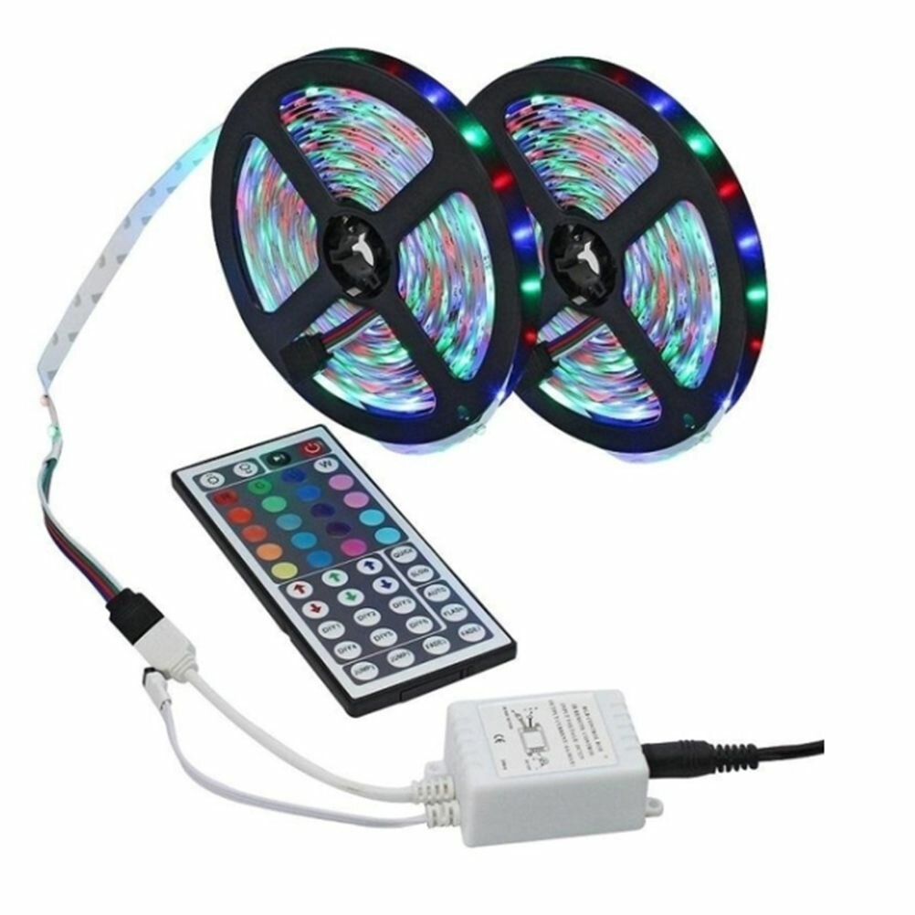 Гибкая светодиодная лента 5/10/20 м, меняющая цвет RGB световая панель с ИК-пультом дистанционного управления