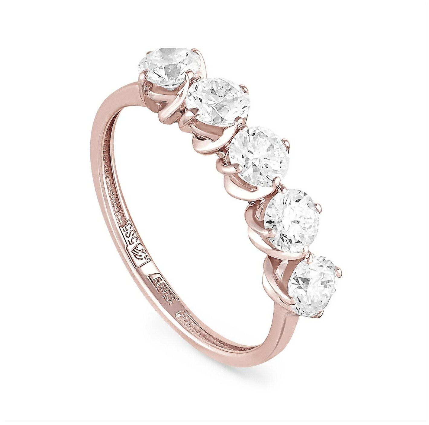 Кольцо, красное золото, 585 проба, бриллиант