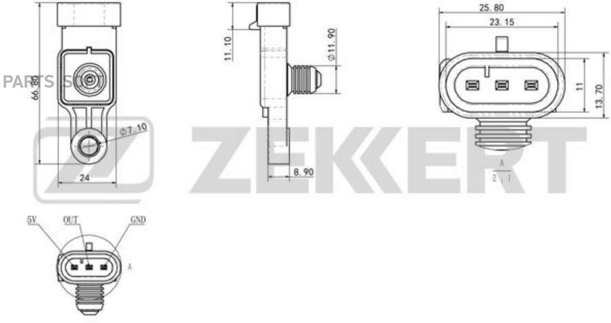 Датчик массового расхода воздуха Mazda 6 05- 3 06- CX-7 06- Subaru Forester (SF SG) 97- Impreza Zekkert арт. se-1058