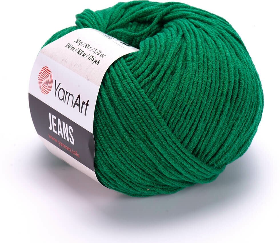 Пряжа для вязания Jeans Yarnart 2 мотка (160 м, 50 гр), цвет 52 зеленый