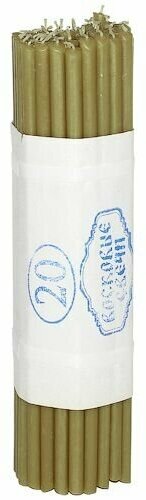 Свечи воскосодержащие (60% воска) 1 кг, № 20 (50 шт.), диаметр 10 мм.