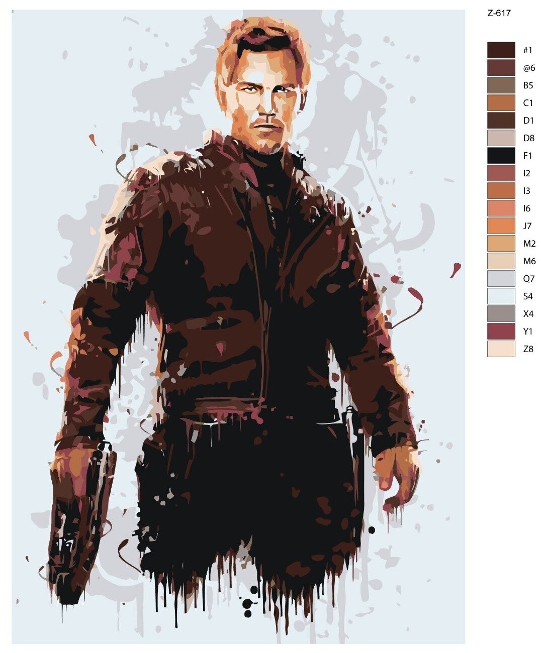 Картина по номерам Z-617 "Крис Прэтт - Звёздного Лорда" 70x110