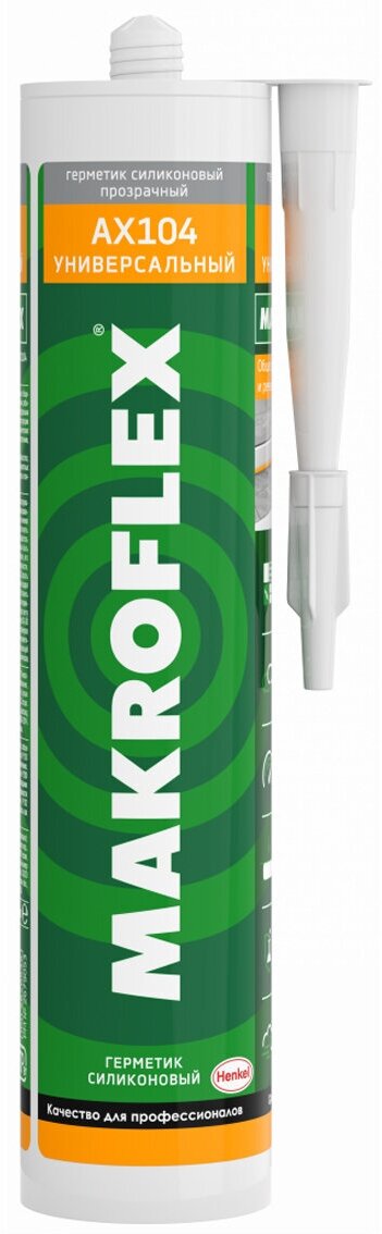 Герметик силиконовый универсальный Makroflex AX104, 290 мл, прозрачный