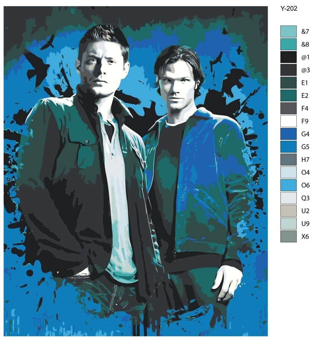 Картина по номерам Y-202 "Сверхъестественное. Джаред Падалеки - Сэм Винчестер, Дженсен Эклс - Дин Винчестер" 40х50