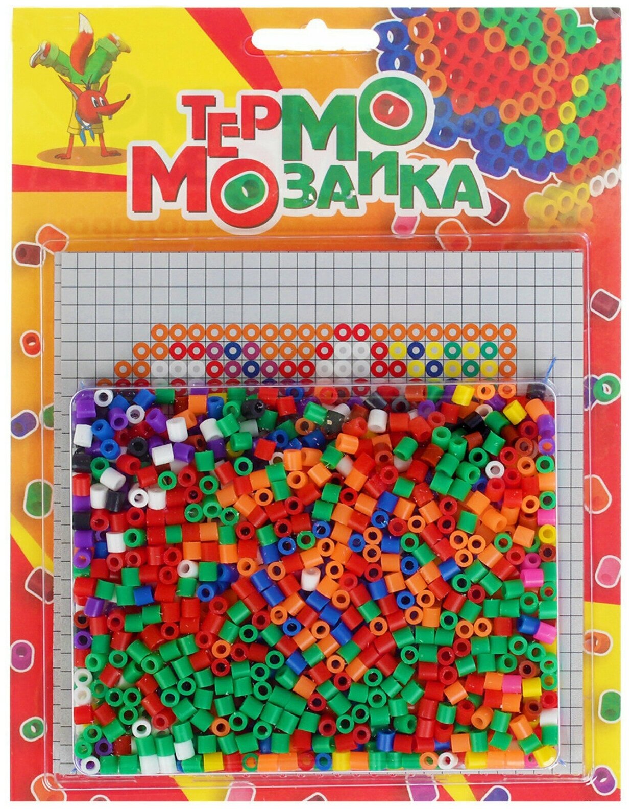 Развивающая игра термомозаика малая "Подарок", со схемами-картинками сборки