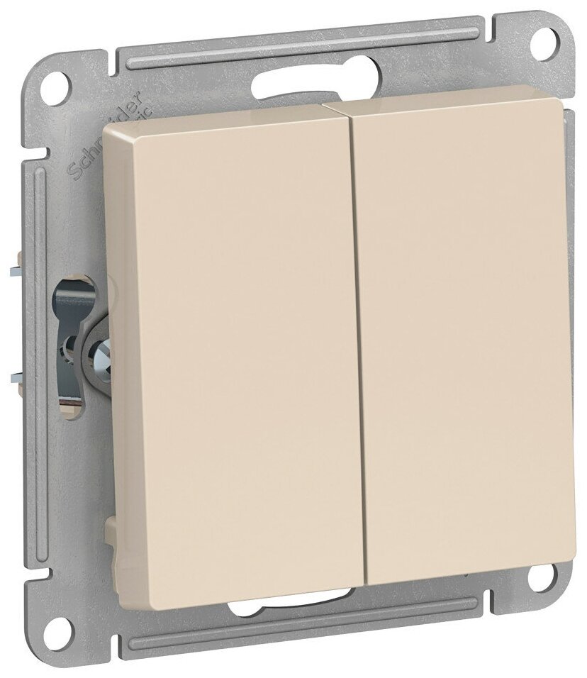 Выключатель 2 СП 10АХ сх.5 механизм SE AtlasDesign бежевый