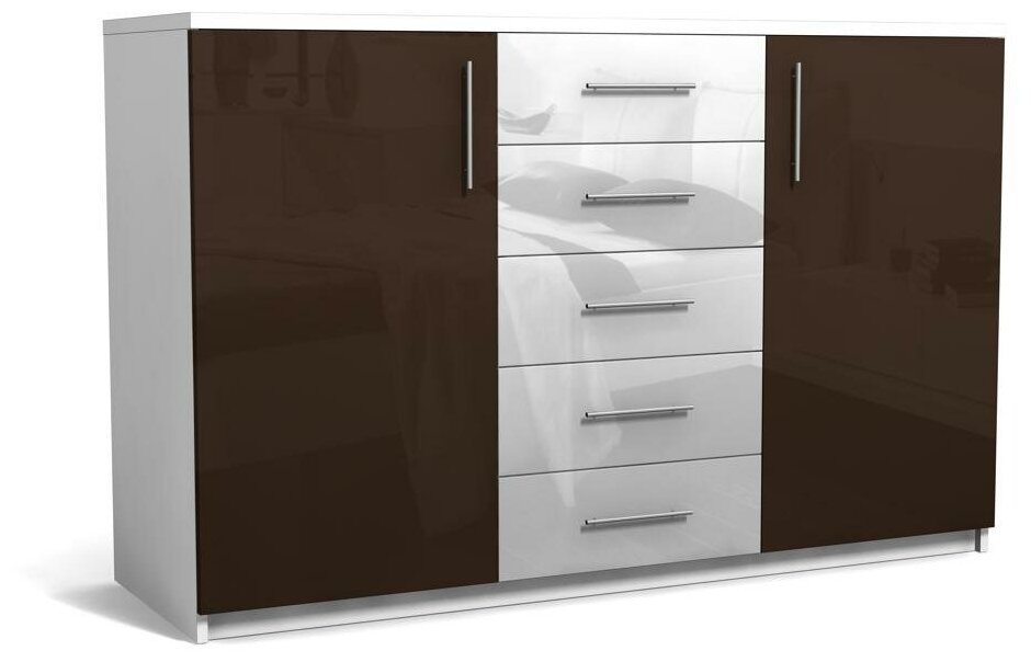 Комод Престиж-7 МДФ Белый; Венге Цаво для одежды 110*90*44