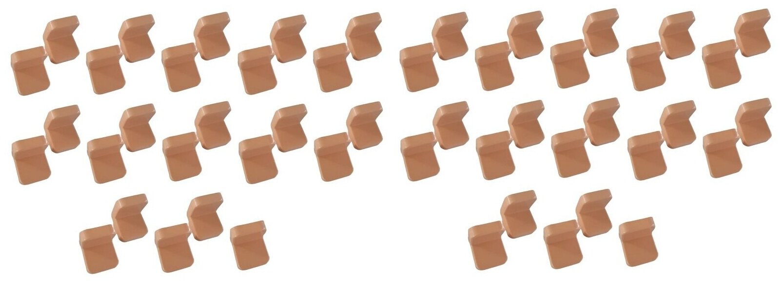 Уголок крепежный 20х20 с пластиковой крышкой, светло-бежевый, 50 штук.