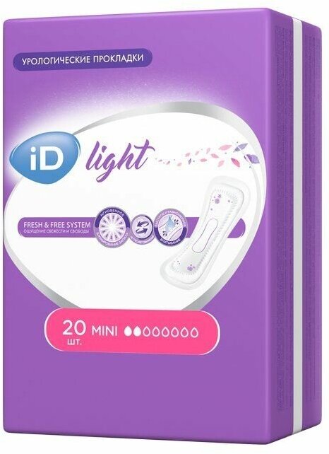 Урологические прокладки SENI "Light", Mini, Fresh and Free System, 20 шт