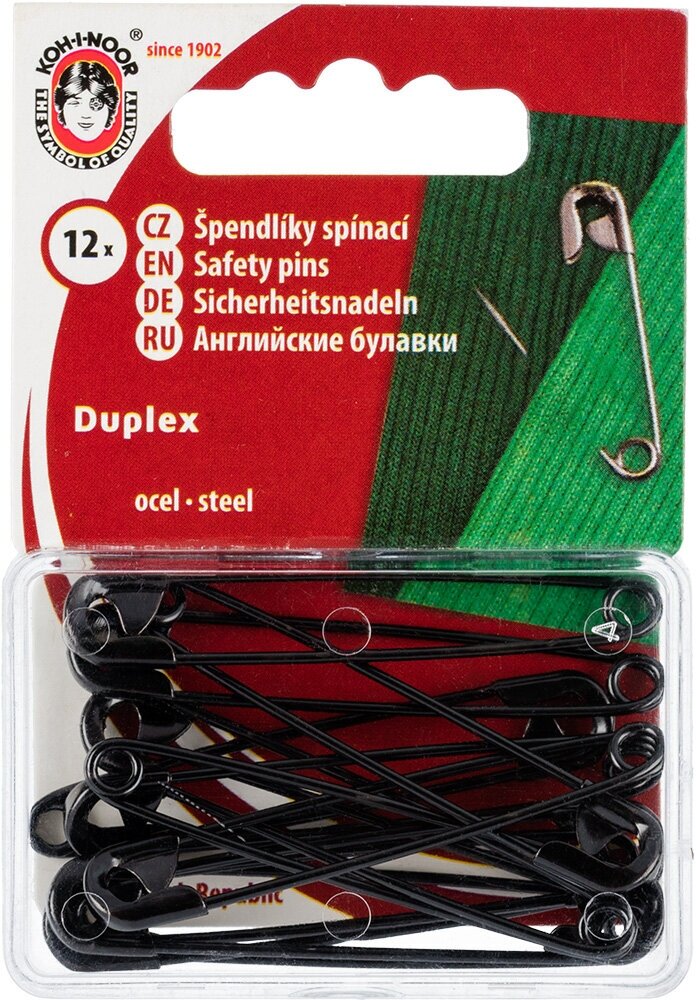 KOH-I-NOOR 55 (5110 №3)-TK64 английские булавки 50 мм, 12 шт, черные, европодвесом