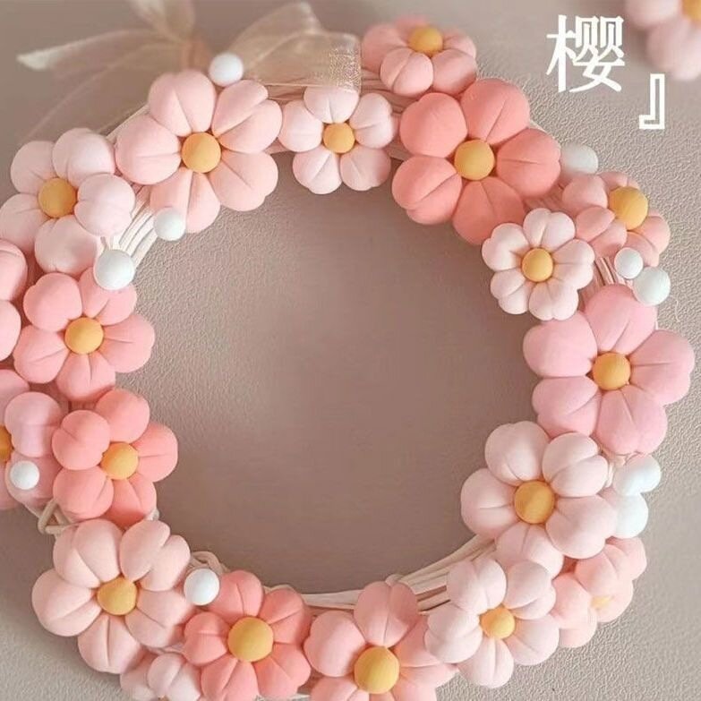 Креативные DIY цветы из легкой глины декор для рамы зеркала и стены подарок Цвет：Обычная серия розовая 100