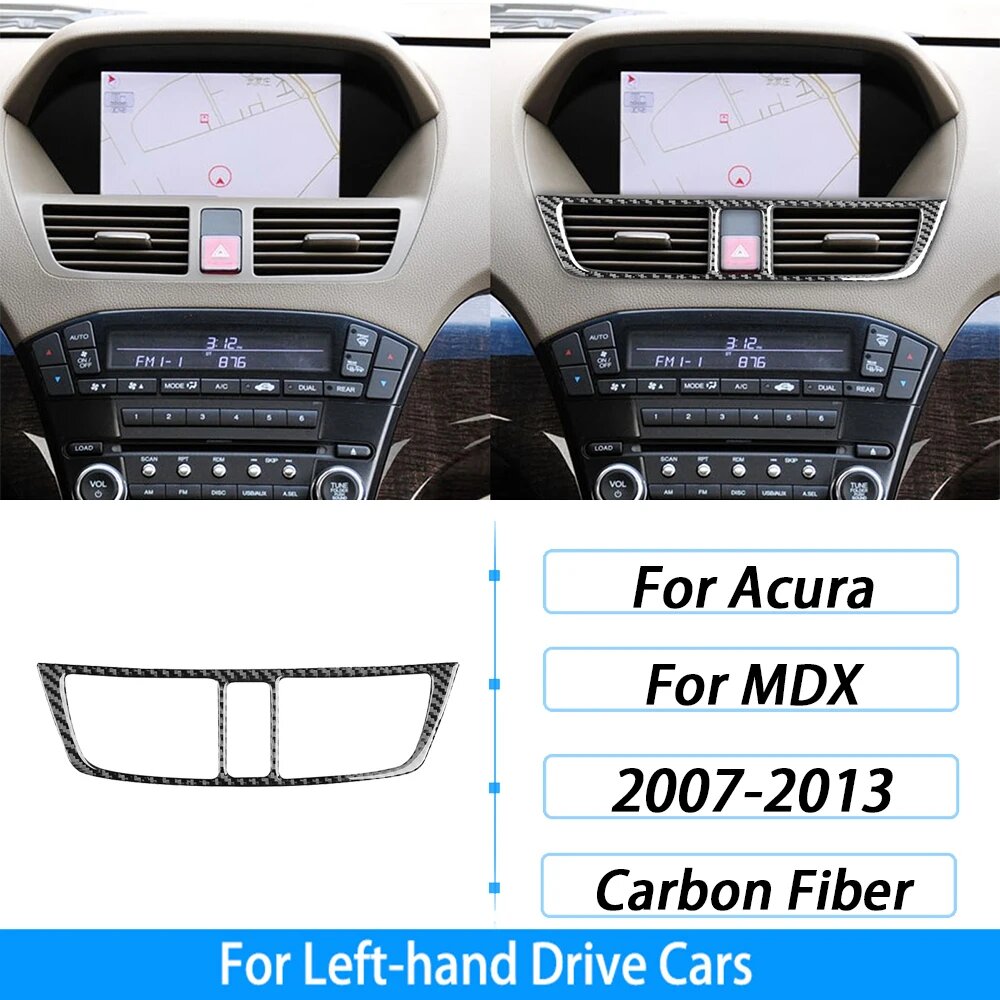 Наклейка на панель для Acura MDX 2007-2013, карбон, цвет: 6