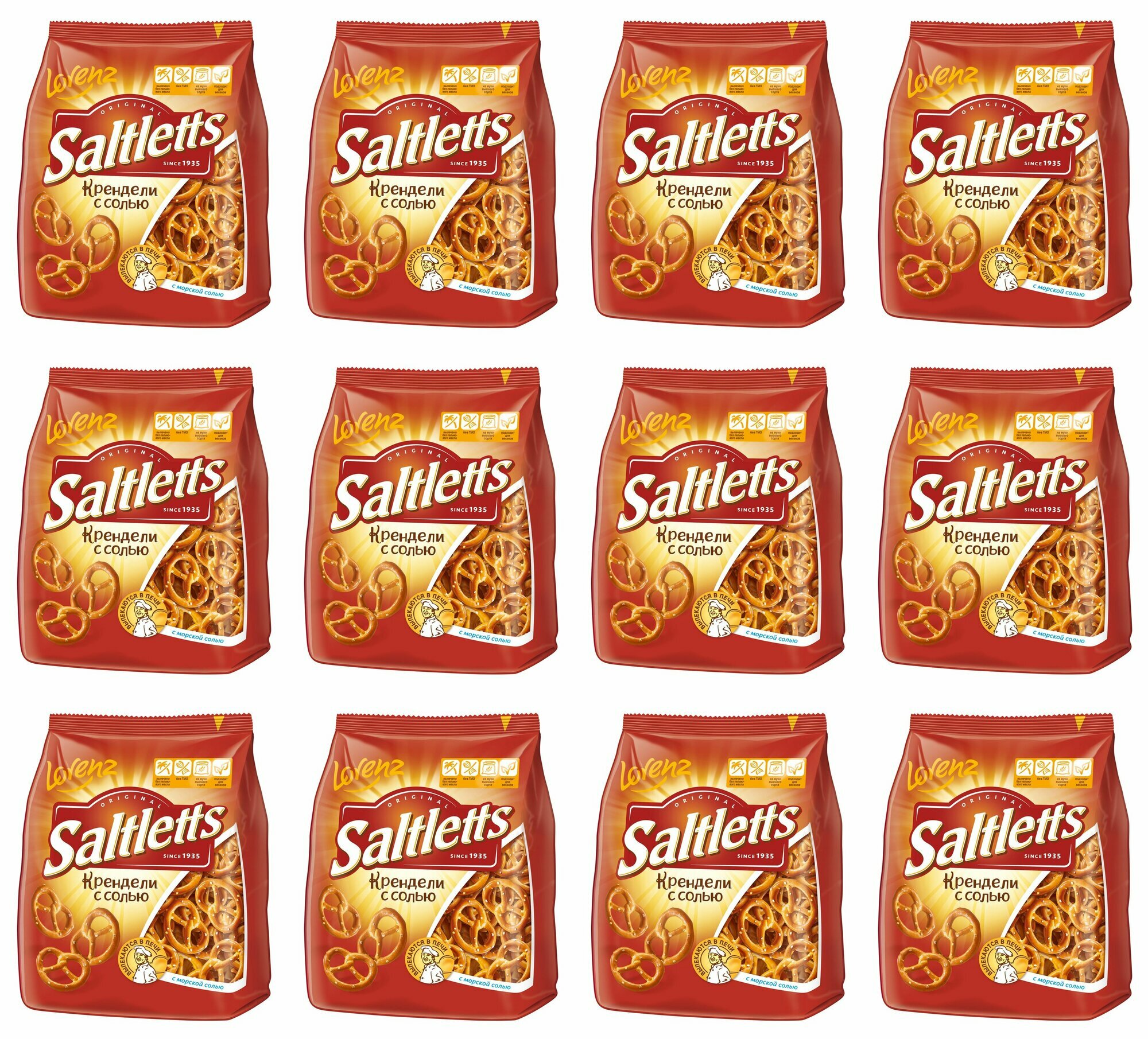 Saltletts Крендели с солью, 150 г, 12 уп /