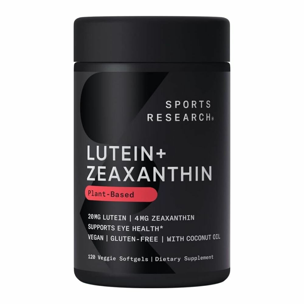 Sports Research, Lutein+Zeaxanthin, Лютеин+Зеаксантин с кокосовым маслом, 120 таблеток