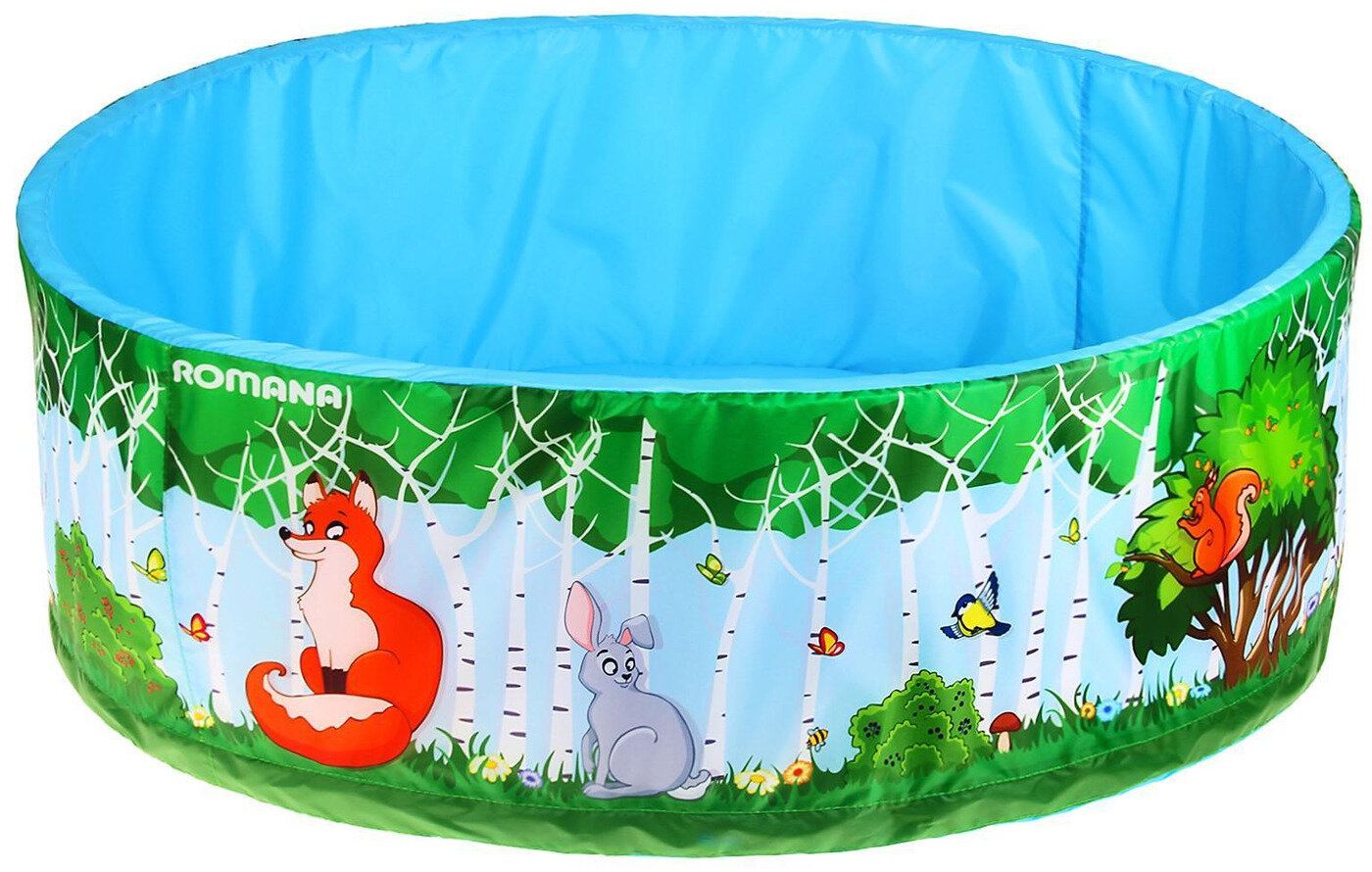 Детский мягкий сухой бассейн "Зверята" круглый, для дома и дачи, 100х100х33 см