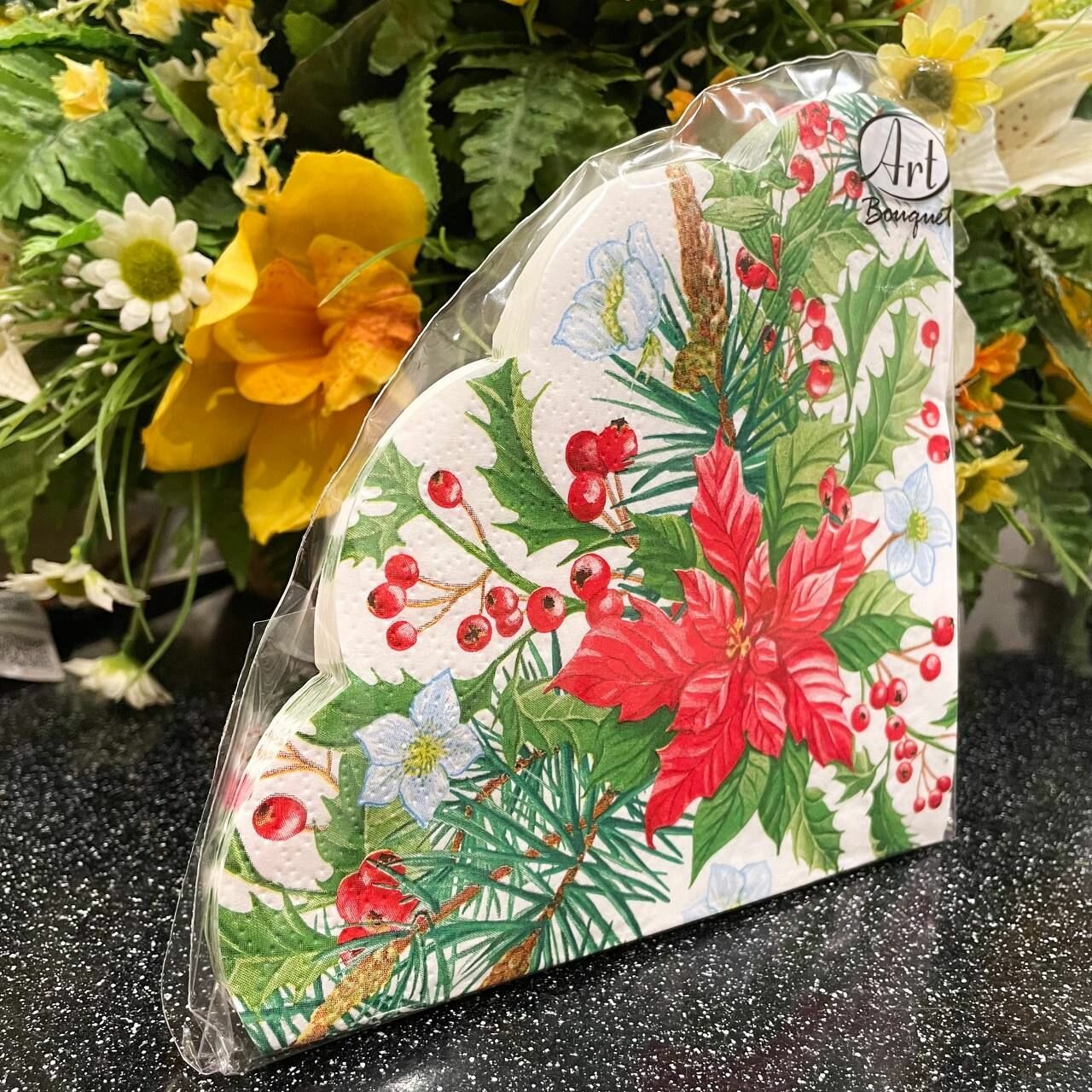 Салфетки Desna Круглые Пуансеттия