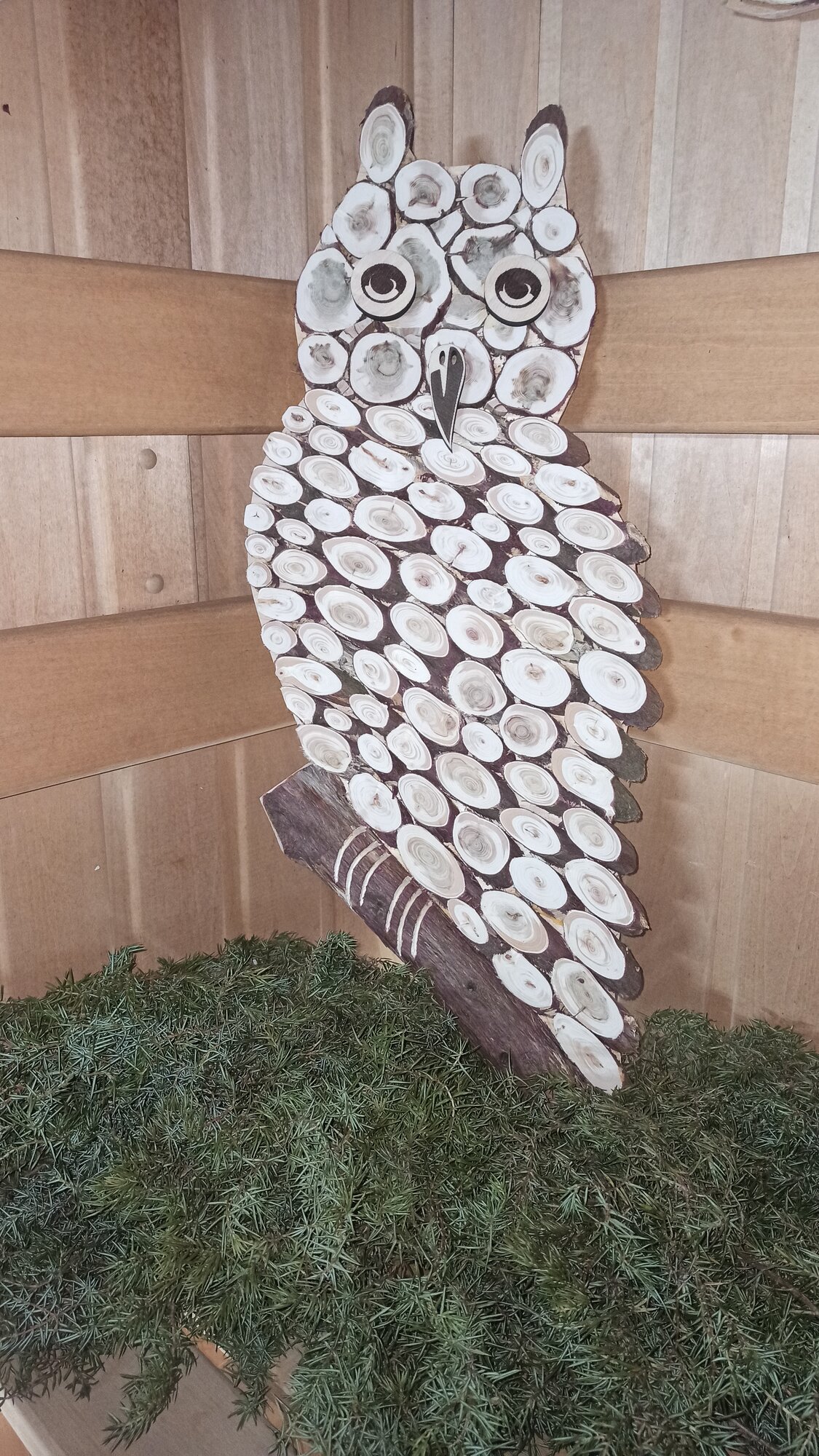 Панно из можжевельника Сова (Филин)