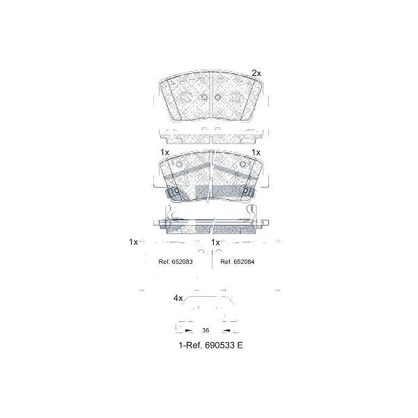 ICER 182368 колодки торм. диск. передн. stinger (06 / 17-)