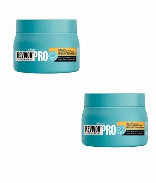Белита Маска для волос Revivor Pro Мгновенная реконструкция, для сухих, для ломких и секущихся волос, 300 мл, 2 шт/