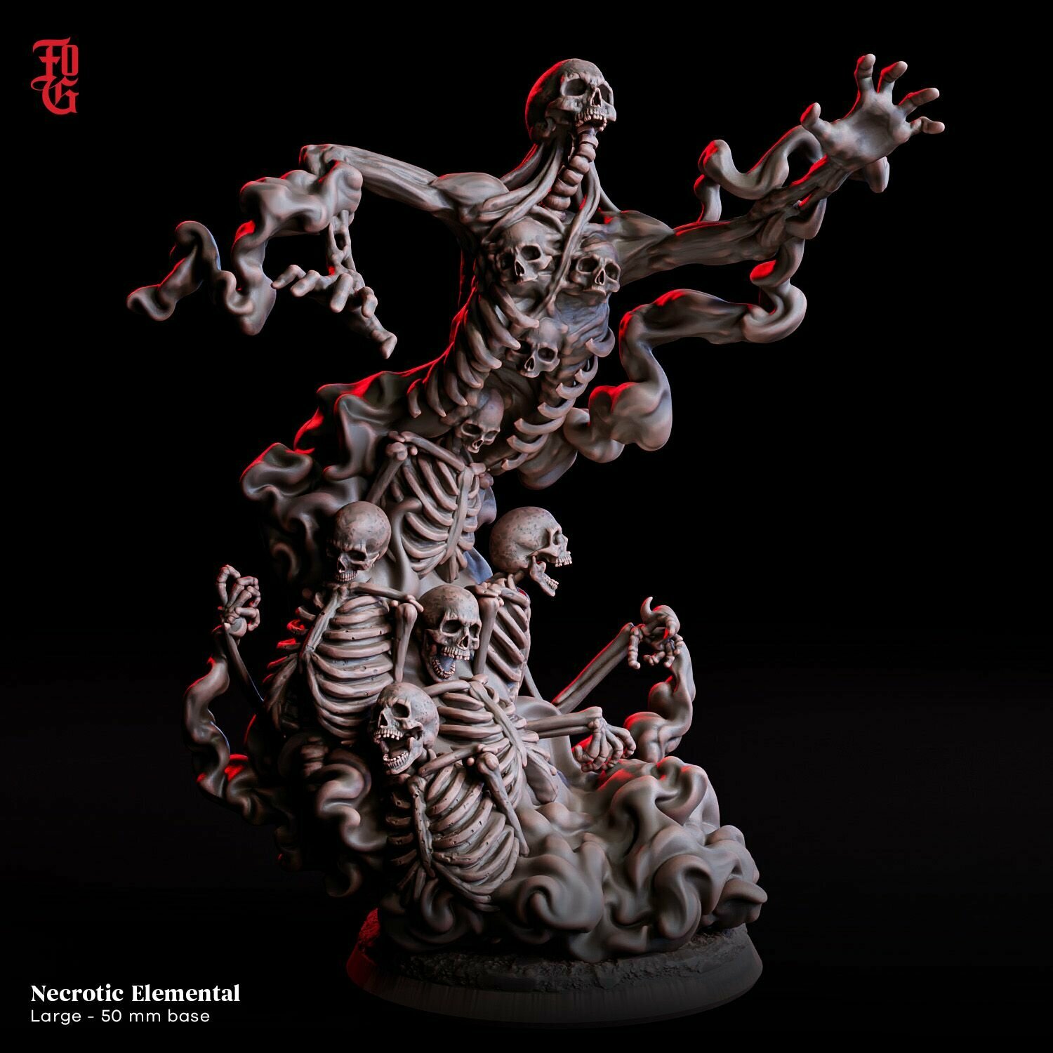 Миниатюра D&D 'Некротический элементаль' масштаб 32 мм (DnD, Dungeons & Dragons, ДнД, Подземелья и Драконы, Pathfinder)