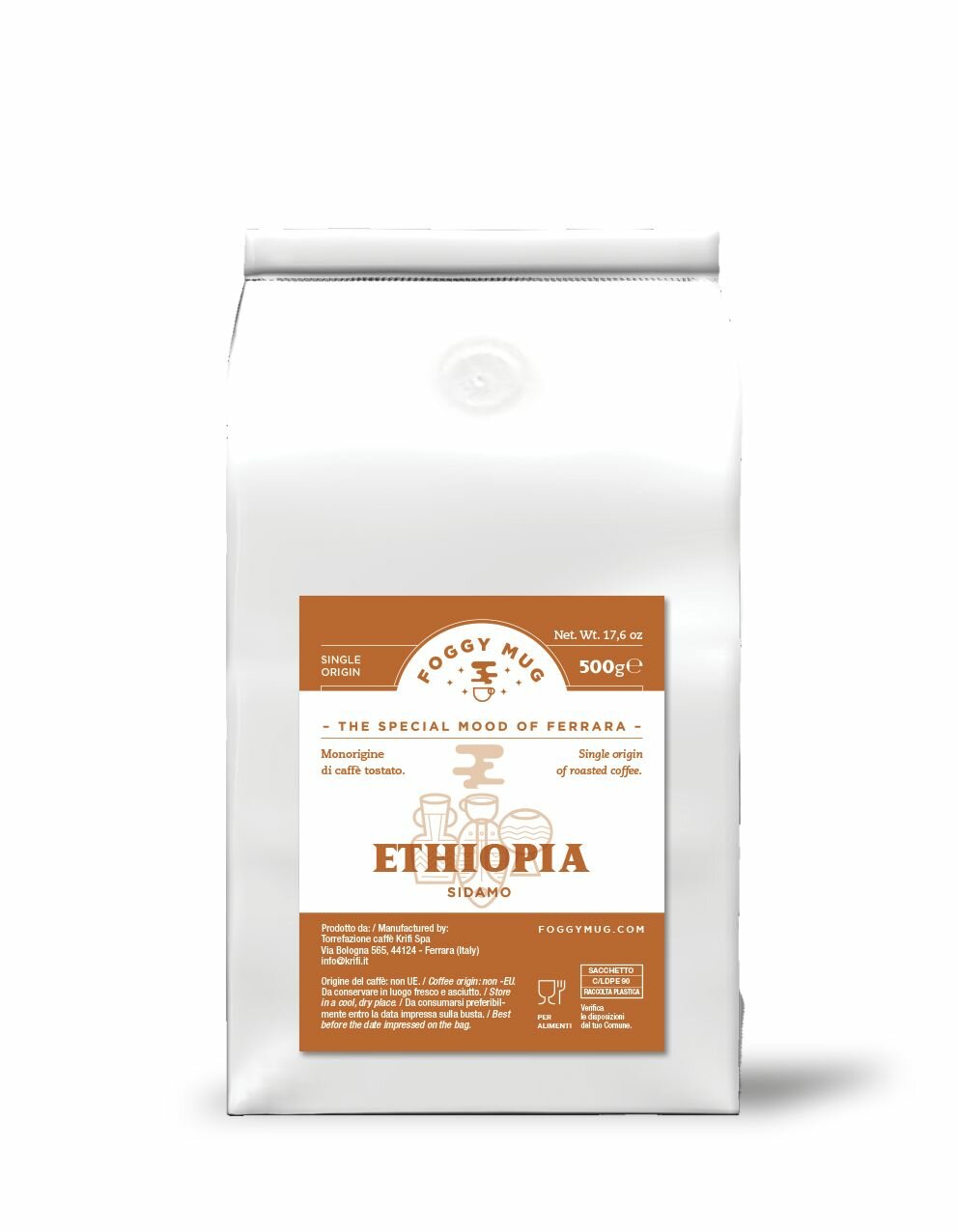 Кофе в зёрнах Krifi Эфиопия Сидамо 100% арабика премиум, 500 г.